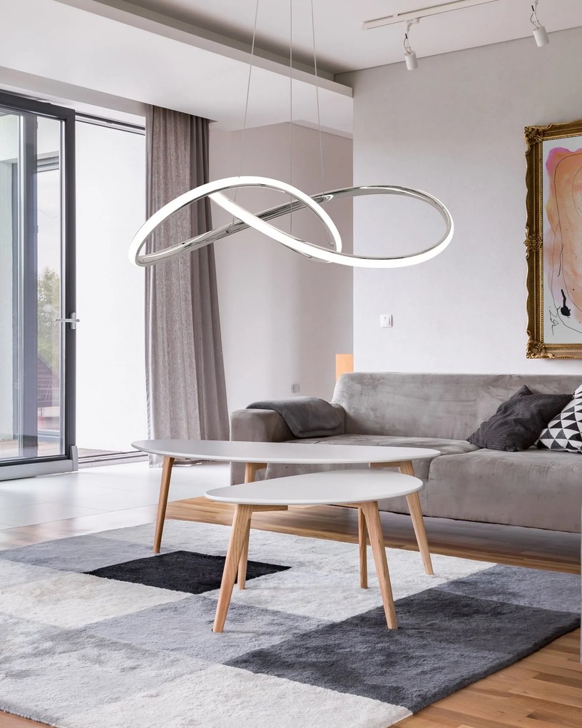 Toolight - LED stropní svítidlo + dálkový ovladač APP393-CP, chromová, OSW-06909