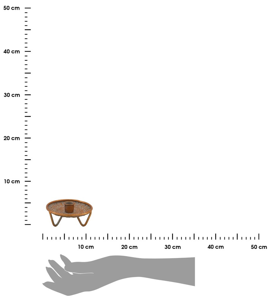 Kovový svícen Foster, 12x6 cm, měděná
