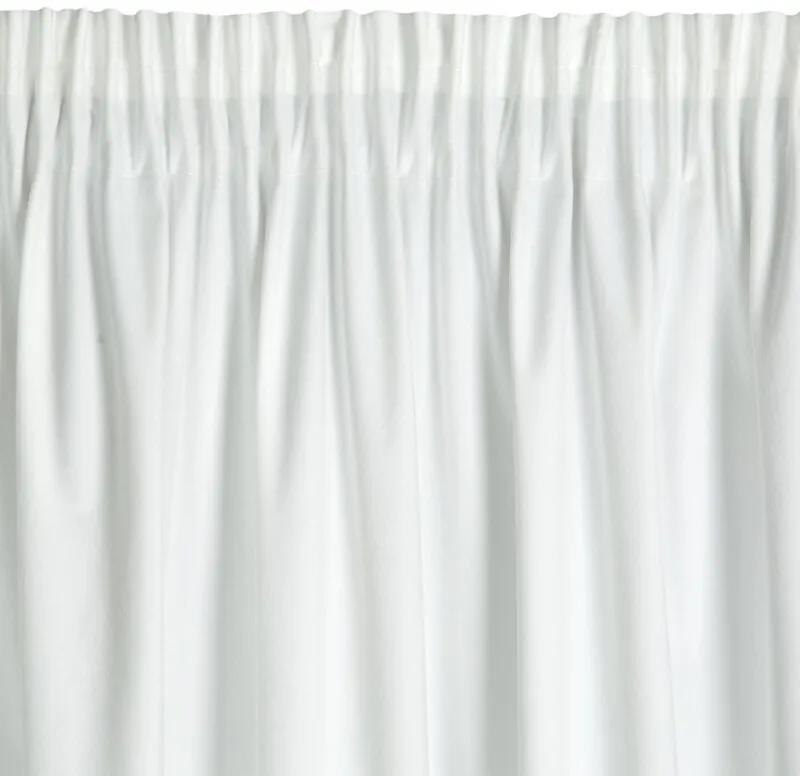 Bílý sametový závěs na pásce MELÁNÍ 140x270 cm