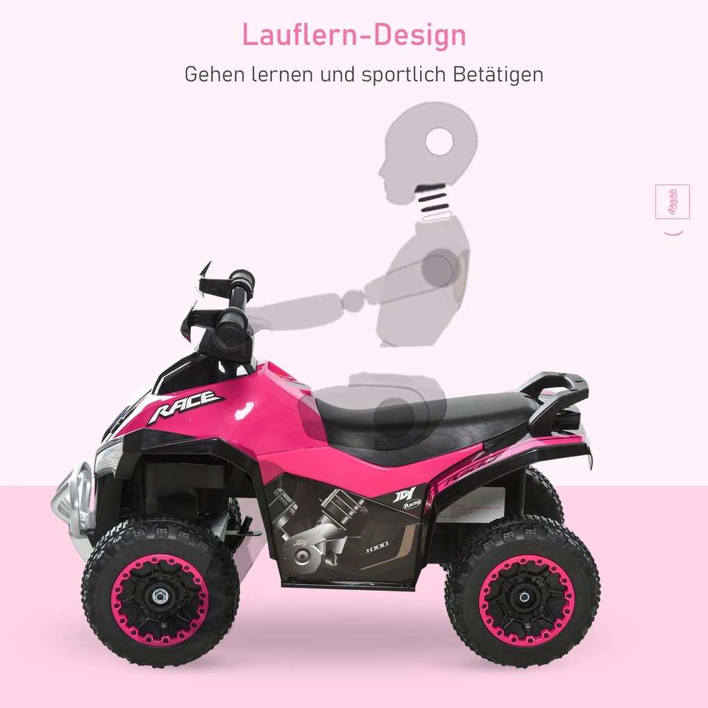 HOMCOM skluzavka auto dětské vozidlo šlapací auto světlo hudba 18-36 měsíců plast ocel růžová 67.5x38x44cm