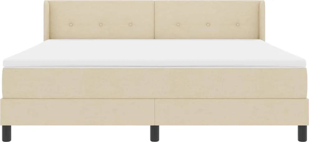 Postel s boxspringem s čelo Krémová 200 x 180 cm textil 3341123