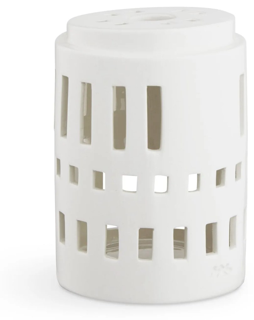 KÄHLER Lucerna domeček Urbania Little tower 11,5 cm, bílá barva, keramika