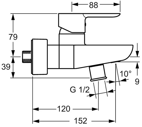 Hansa Vanová nástěnná baterie HANSALIGNA 6742103