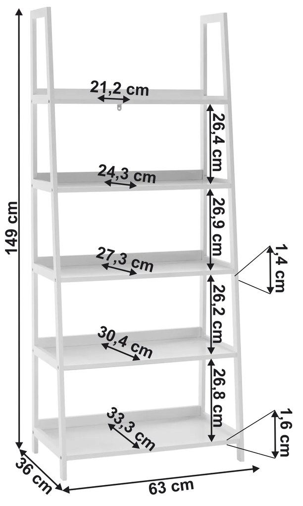 Kondela Víceúčelový regál, bílá, REON TYP 3