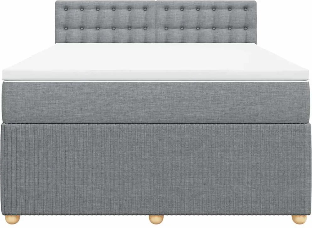 Box spring postel s matrací světle šedá 160 x 200 cm textil 3289821