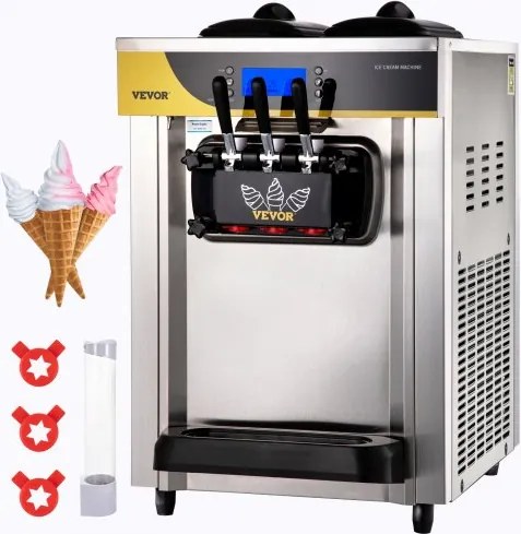 Komerční výrobník zmrzliny, výtěžnost 22-30 l/h, 2200 W
