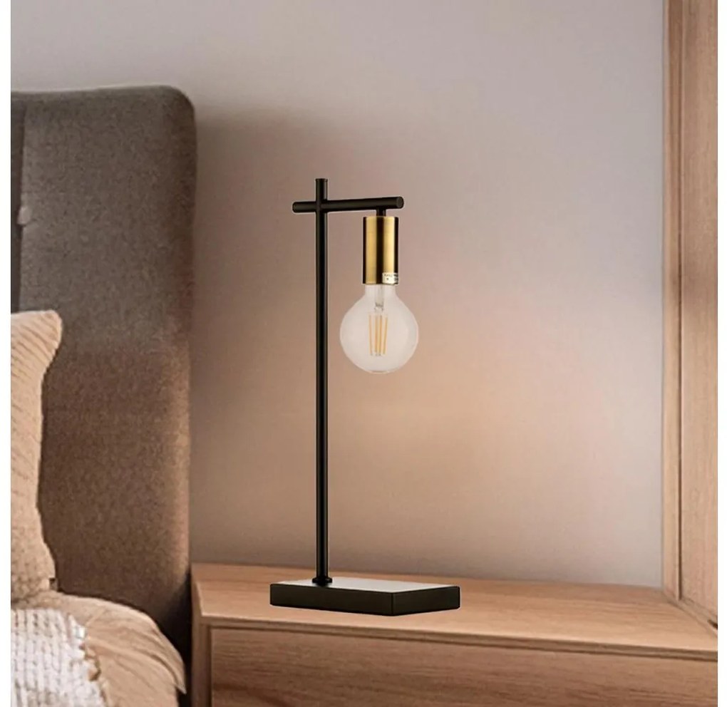 ONLI - Stolní lampa CROSS 1xE27/22W/230V černá/mosaz
