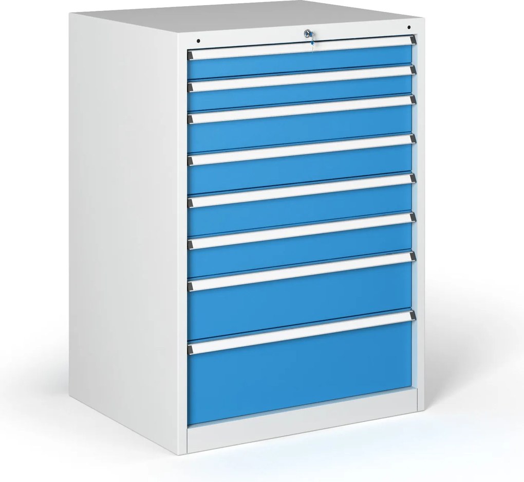 Dílenská zásuvková skříň na nářadí G345, 7 zásuvek, 881 x 653 x 1000 mm, modrá
