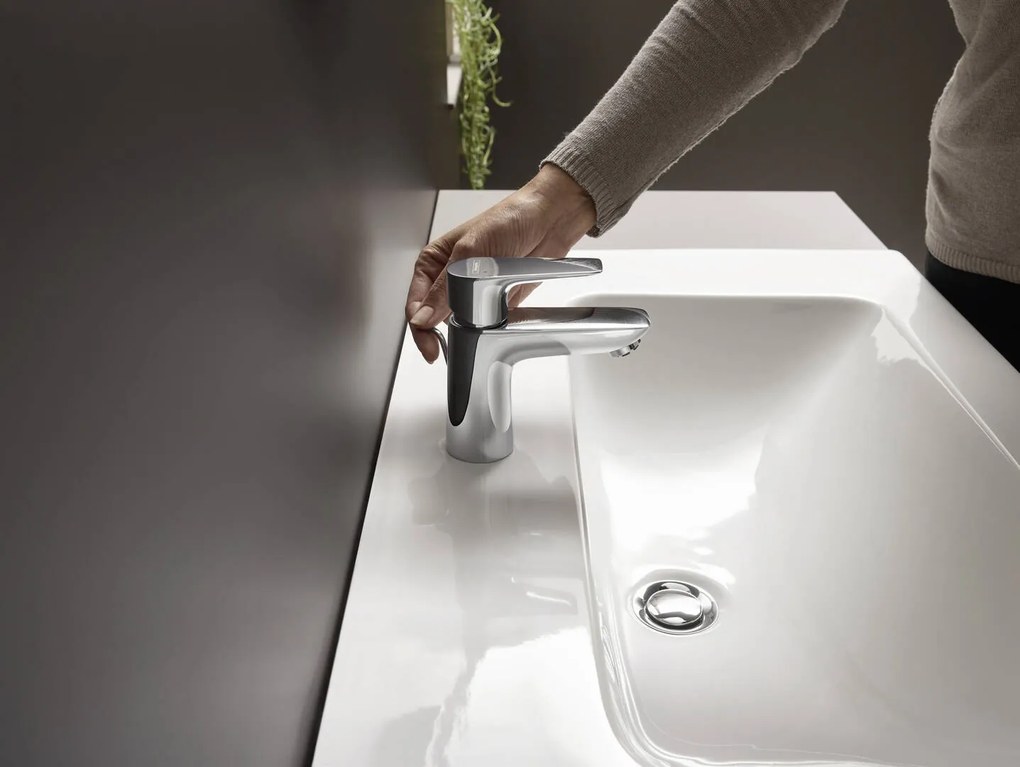 Hansgrohe Talis E, umyvadlová baterie 80 s odtokovou soupravou s táhlem, chromová, 71700000