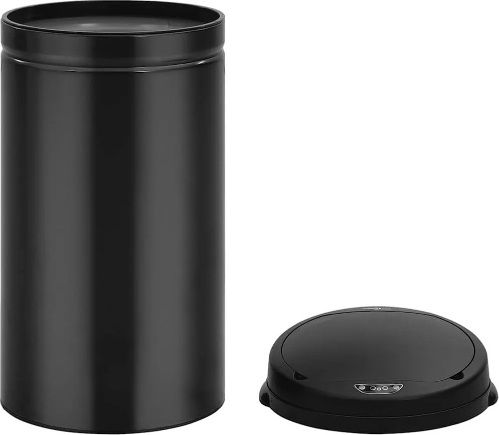 Odpadkový koš s automatickým senzorem 50 l uhlíková ocel černý 322700