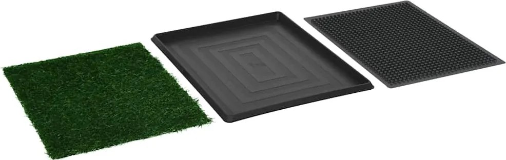 Toaleta pro psy s nádobou a umělou trávou zelená 64x51x3 cm WC 170768