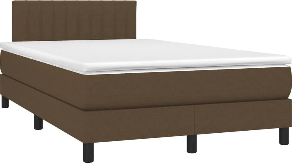 vidaXL Box spring postel s matrací a LED 120 x 200 cm textil [3133304] Barva: Tmavě šedá