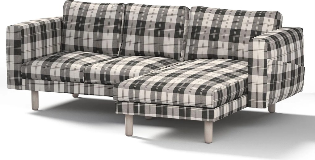 Potah na pohovku IKEA Norsborg 3-místná se šezlongem barva černá látka pletený vzor, vzorované