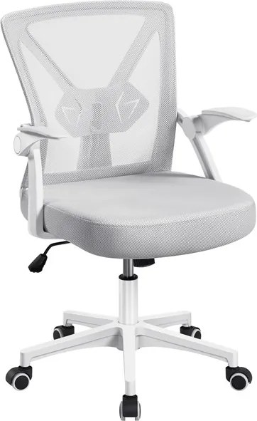 Kancelářská židle Yaheetech – světle šedá, 59 cm (šířka) × 57,5 cm (hloubka) × 90 cm – 100 cm (výška) (267709144495)