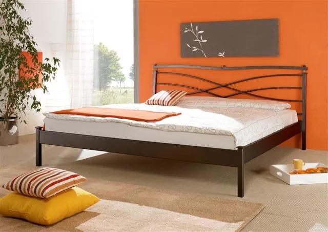 Nábytek ATIKA s.r.o. Kovová postel ANGELETA Povrchová úprava: stříbrná RAL 9006, Rozměr: 80 x 200 cm