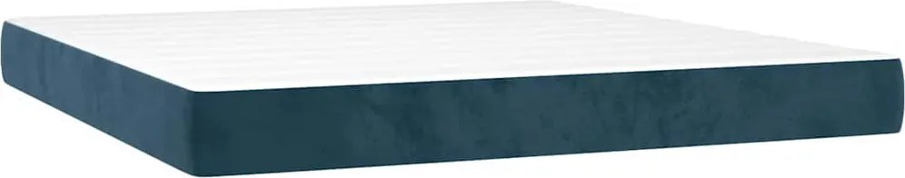 Box spring postel s matrací tmavě modrá 160x200 cm samet 3132751