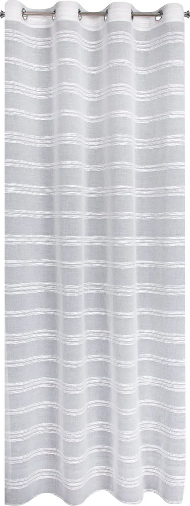 ZÁCLONA NA KROUŽCÍCH DOLY 140X250 CM BÍLÁ