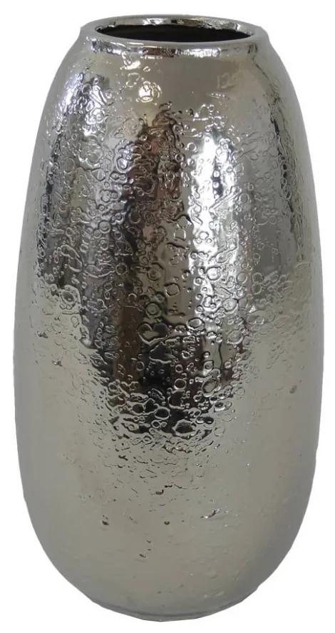 Keramická váza Stardeco stříbrná 26x13cm
