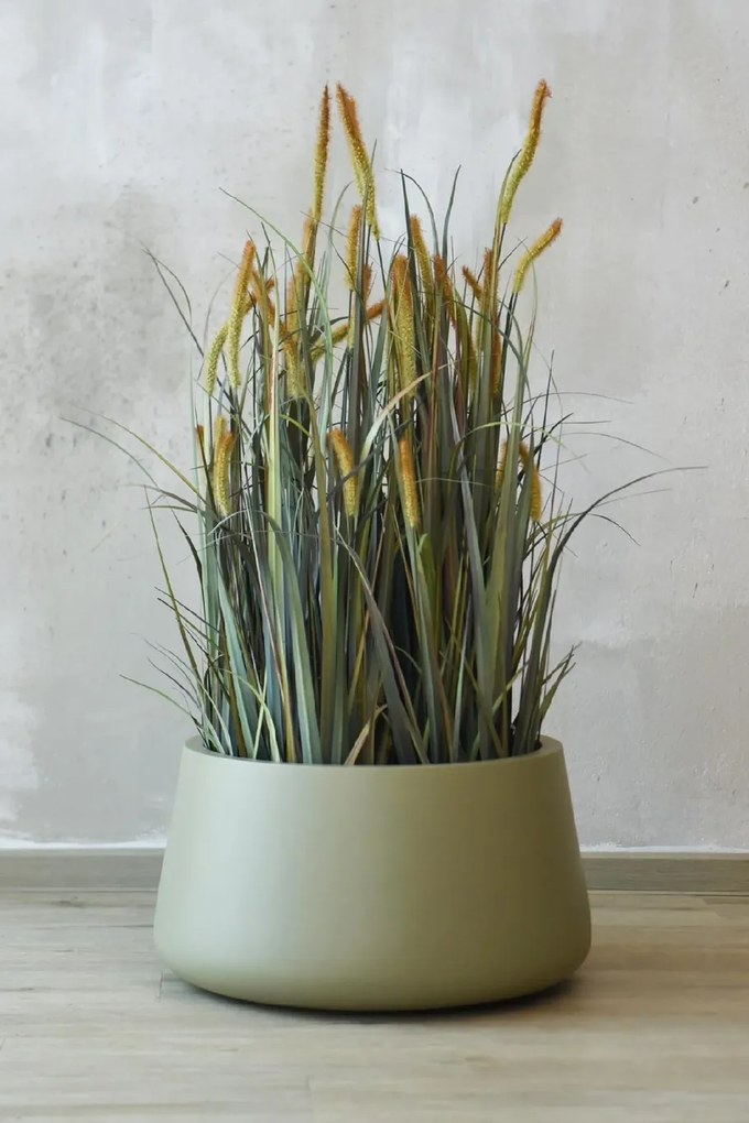 Květináč GORDO, sklolaminát, výška 29 cm, béžový