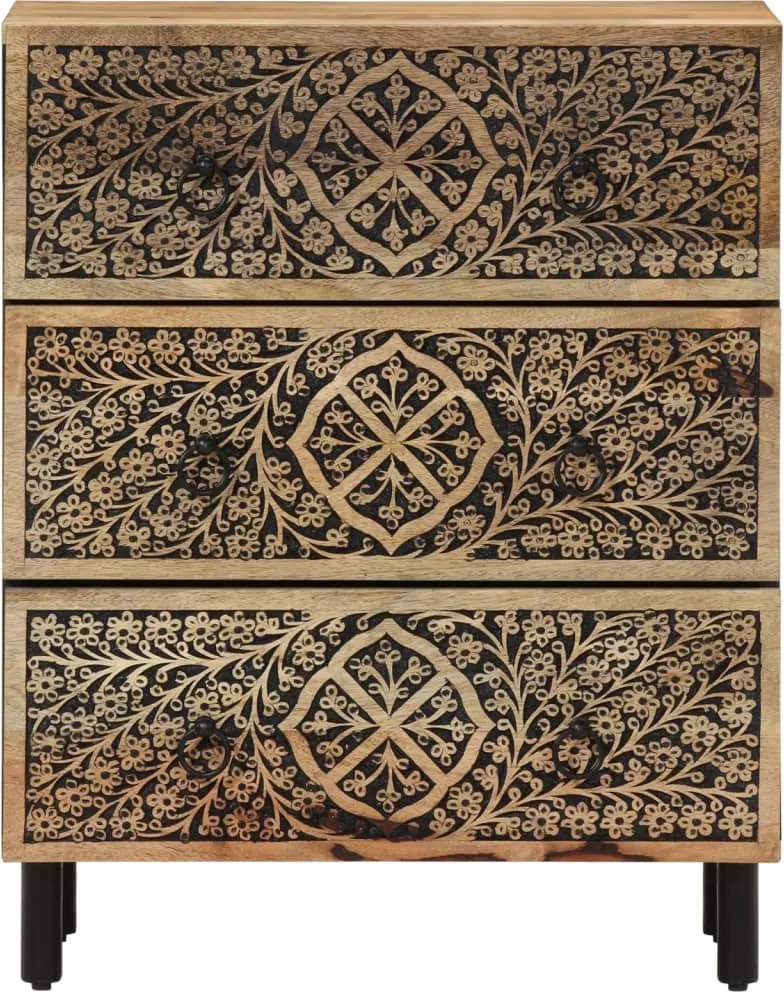 Odkládací skříňky 3 ks 60x33x75 cm masivní mangovníkové dřevo 3206306
