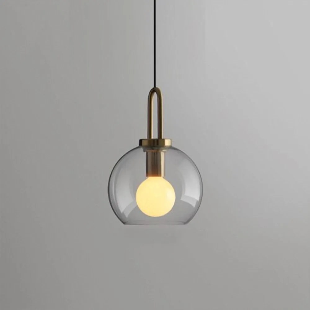Toolight - Závěsné svítidlo ze skla 1xE27 60W APP442-CP, zlatá, OSW-05633