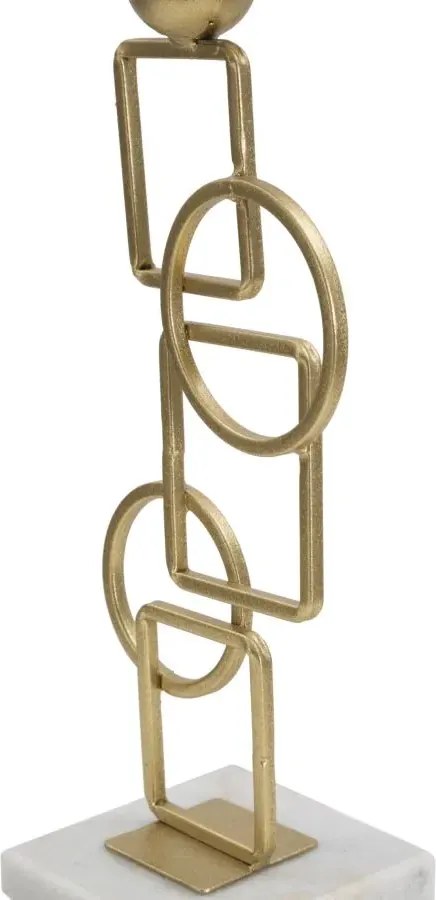 Svícen Marie 31 cm zlatý/mramor