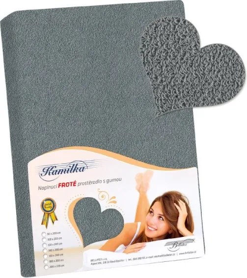 Bellatex Prostěradlo froté tmavá šedá rozměr 120x200 cm