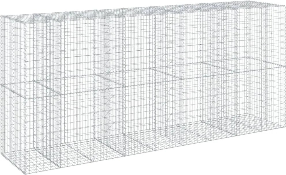 Gabionový koš s víkem 450 x 100 x 200 cm pozinkované železo 3295232