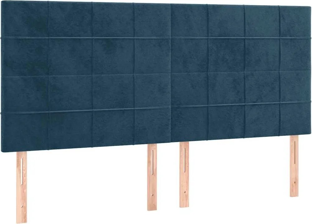 Box spring postel s matrací tmavě modrá 200x200 cm samet 3137867