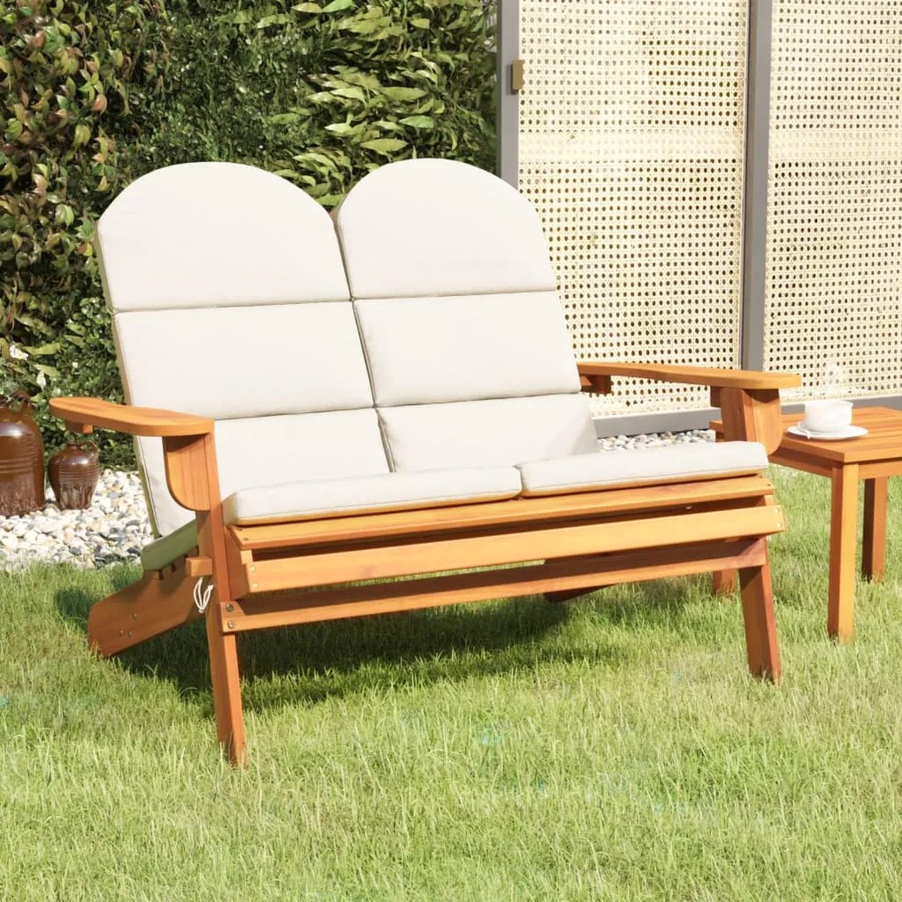 vidaXL Zahradní lavice Adirondack s poduškami 126 cm masivní akácie