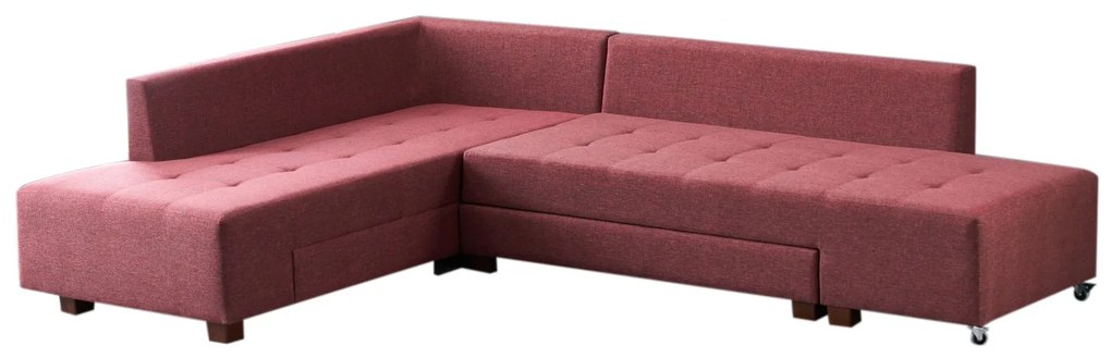 Hanah Home Rozkládací rohová pohovka MANAMA bordó levý roh 825BLC1186
