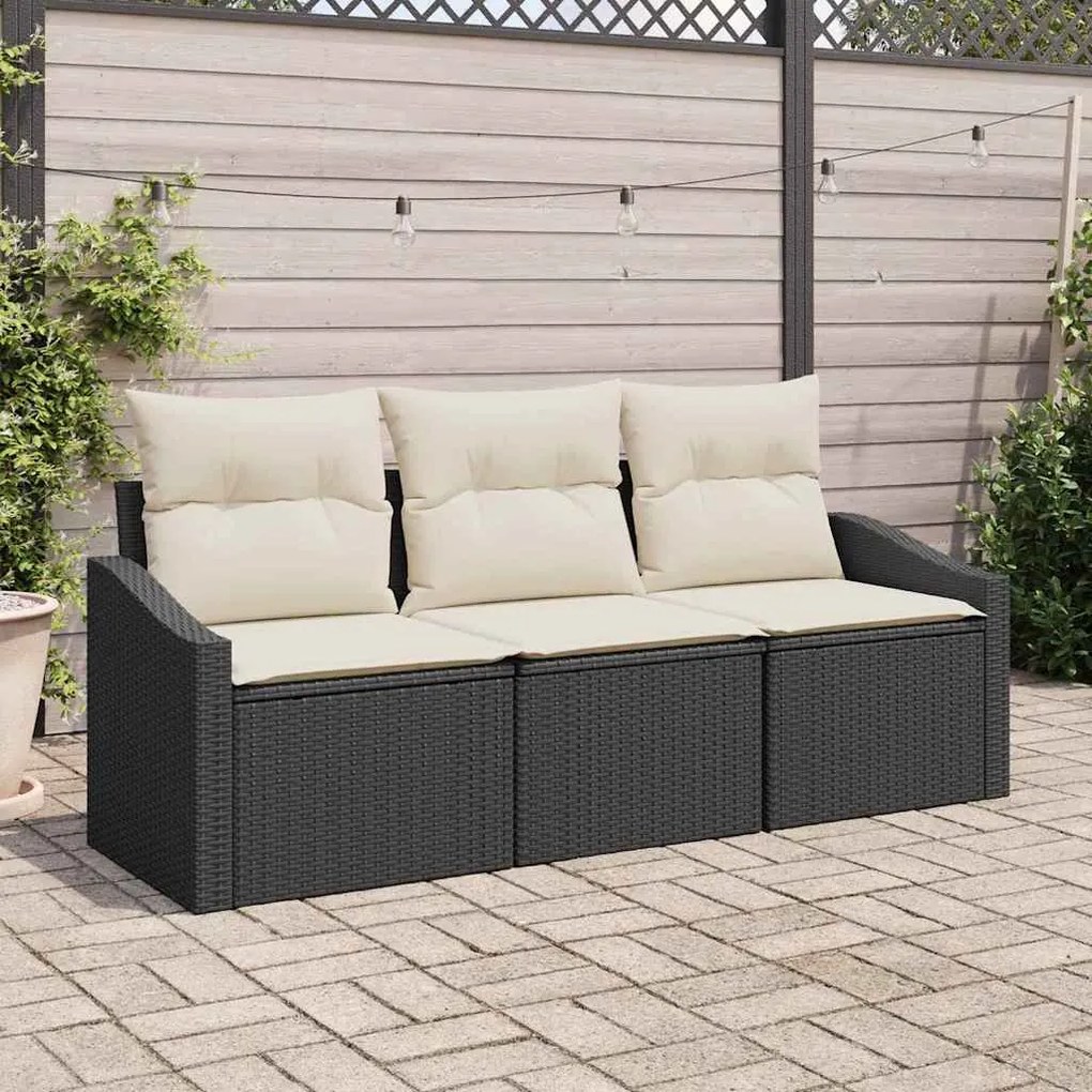 Set pohovek 3 ks Černá polyratan 3346577