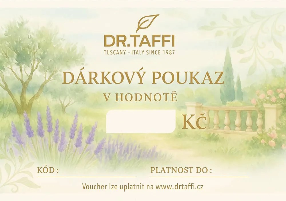 Elektronický dárkový poukaz Dr. Taffi 1000 Kč