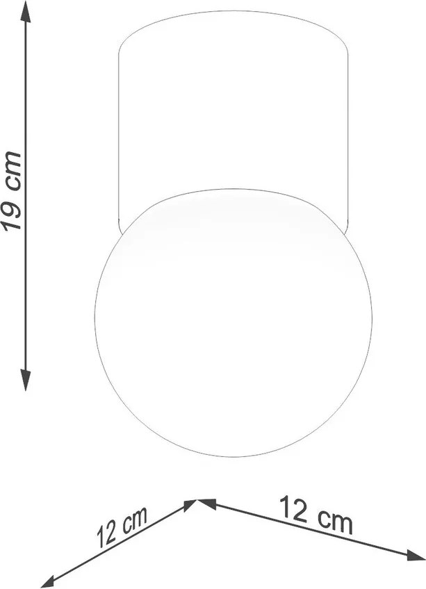 Bílé/v přírodní barvě stropní svítidlo se skleněným stínidlem ø 12 cm Surtur – Sollux