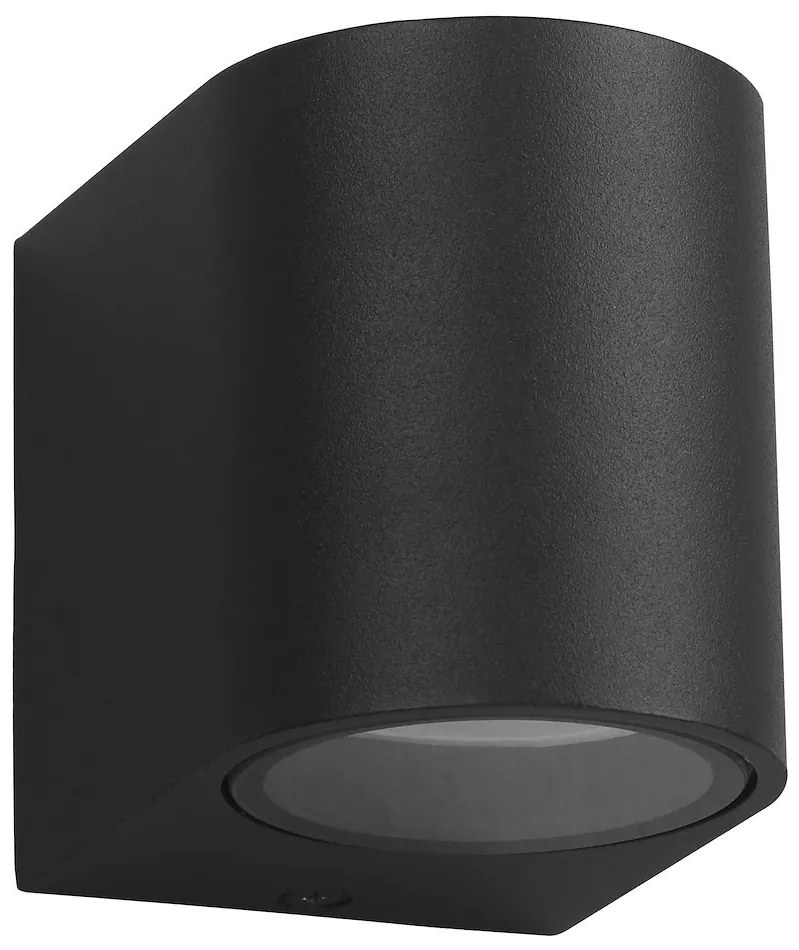 Exteriérové ​​nástěnné svítidlo Ovalis, 1x černé hliníkové stínítko, (9,2 cm)