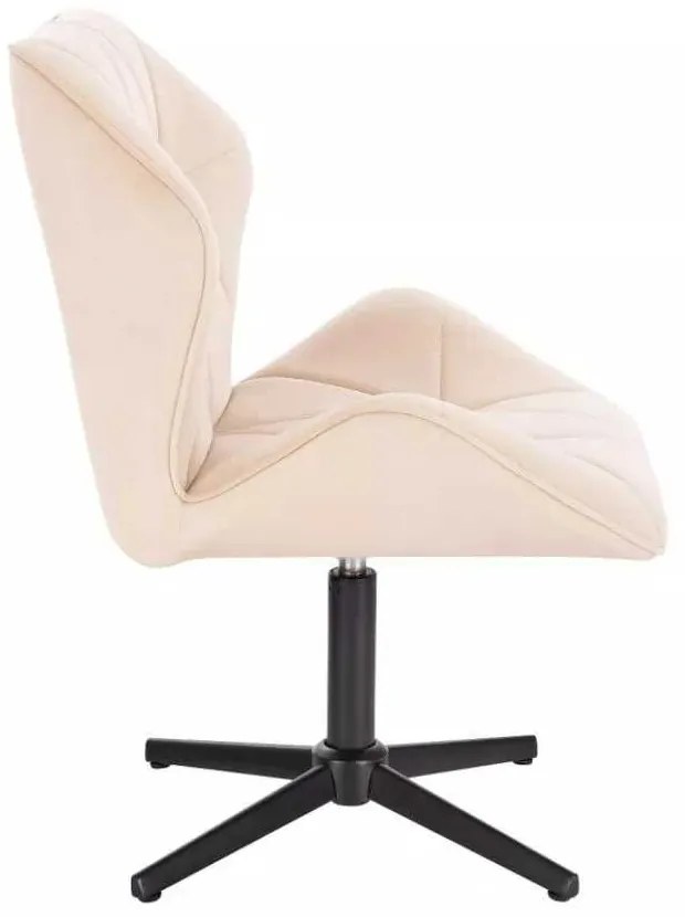 LuxuryForm DESIGN Otočná židle MILANO MAX VELUR na černém kříži - krémová
