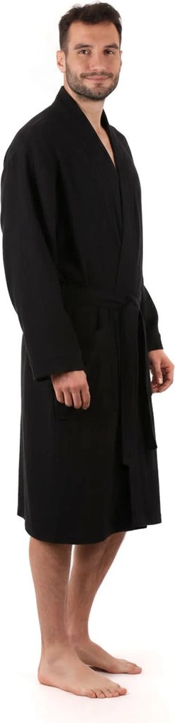 Mušelínový župan Dacca Black 12 24 9999 unisex - XL