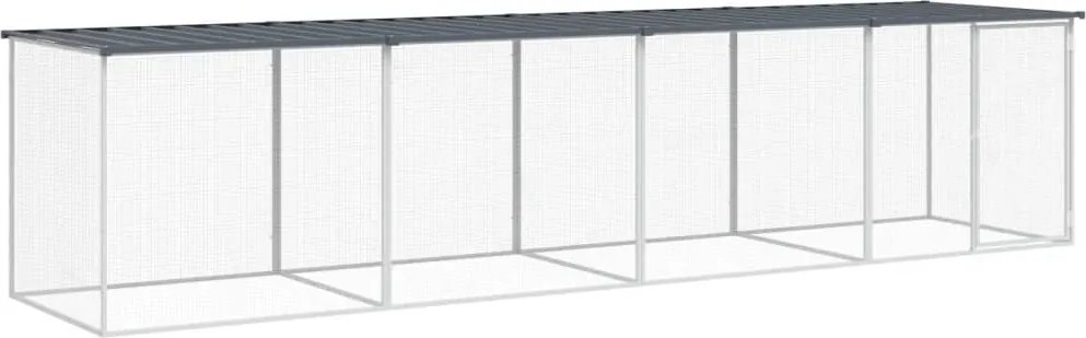 Klec pro kuřata se střechou antracitová 403 x 98 x 90 cm ocel 3189050