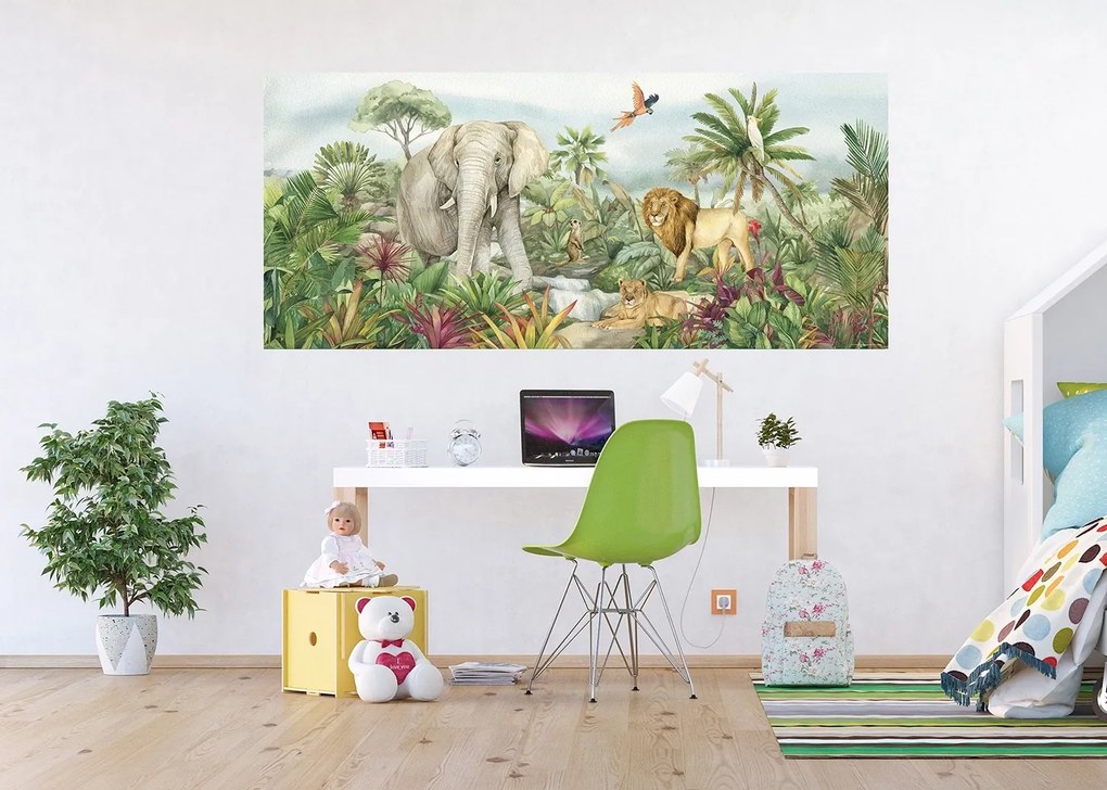 Dětská vliesová fototapeta na zed' Zvířata Divočiny | 170 x 75 cm | DFTDNH5509