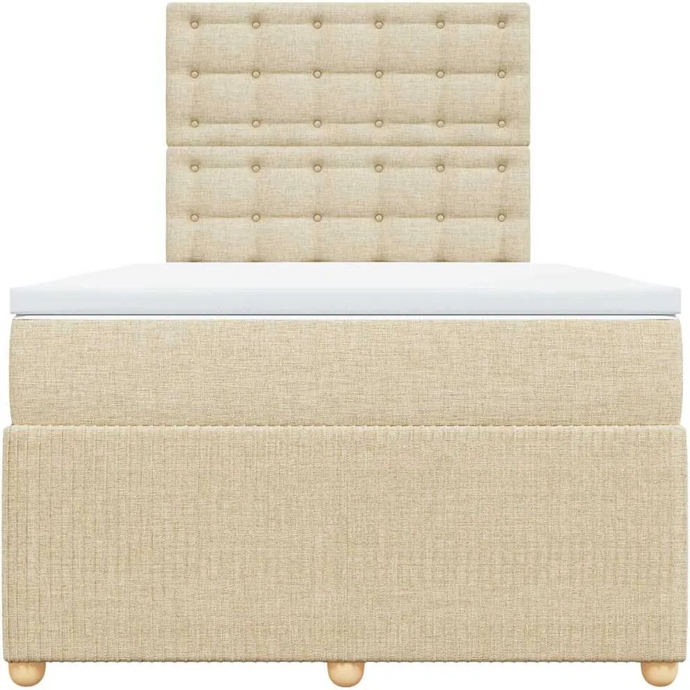Box spring postel s matrací krémová 120x200 cm textil 3292042
