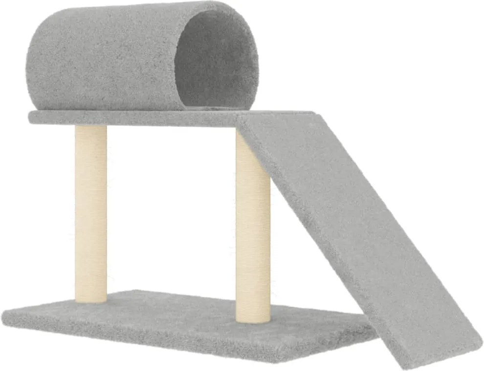Škrabadlo pro kočky s tunelem a žebříkem světle šedé 55,5 cm 171790