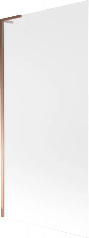 Mexen Next L, 1-křídlová vanová zástěna 90 x 150 cm, 6mm sklo námraza, růžové zlato profil, 895-090-000-03-30-60