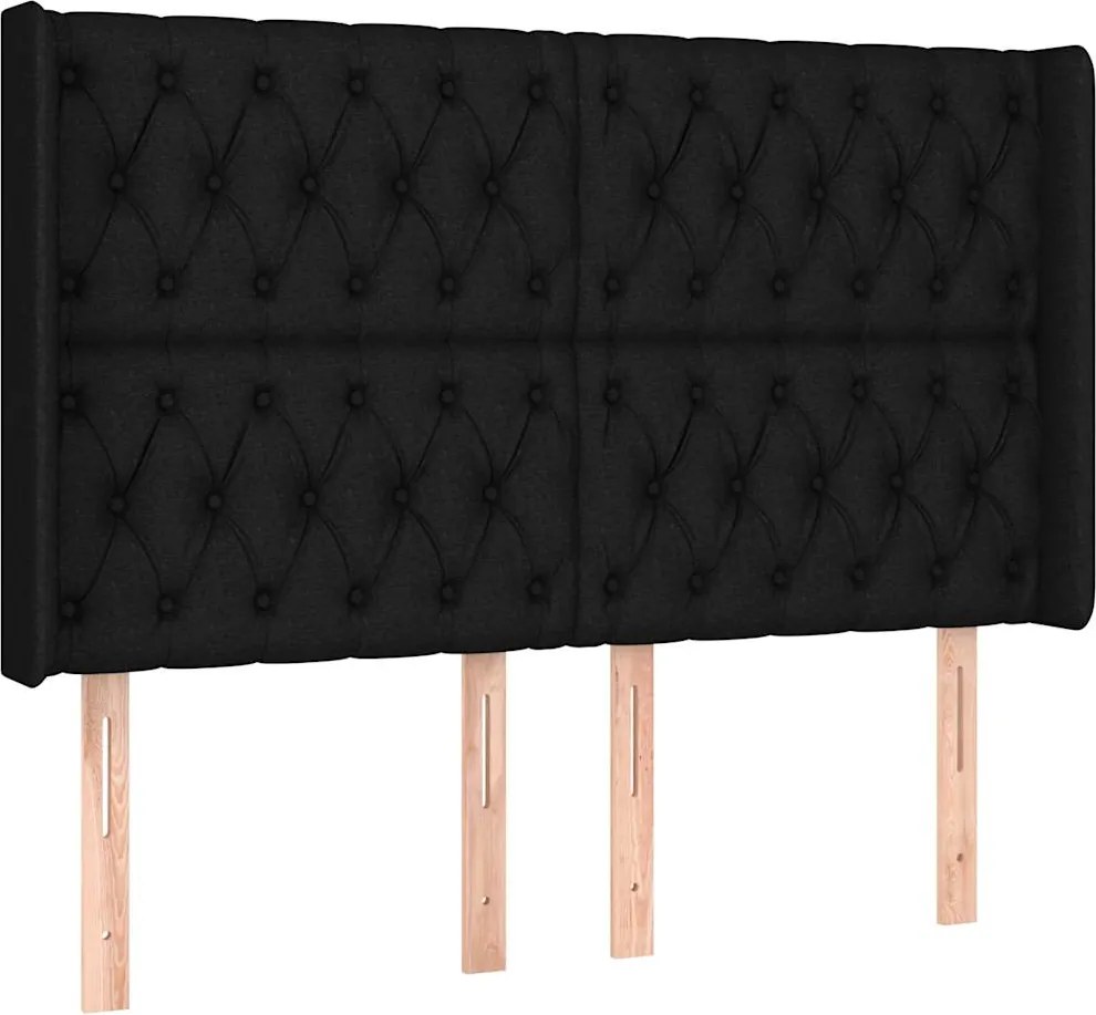 Box spring postel s matrací a LED černá 140x200 cm textil 3139119