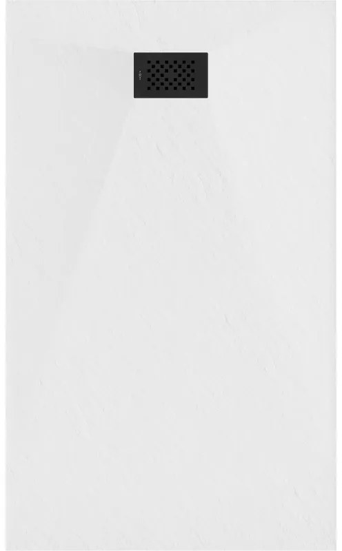 Mexen Hugo, obdélníková sprchová vanička SMC 140 x 80 cm, bílá, černá krytka, 42108014-B