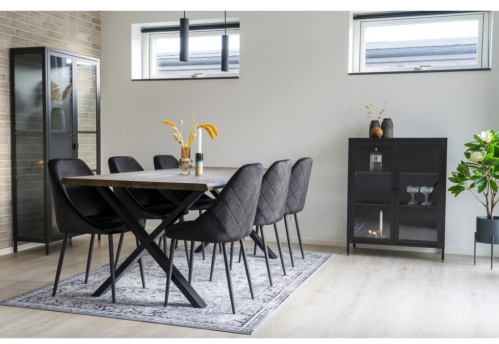 House Nordic Prosklená černá vitrína BRISBANE 101 cm