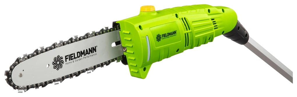 Fieldmann FZP 6015-E Elektrický prořezávač větví Příkon 750 W, Délka lišty 25 cm, Teleskopická rukojeť 230-290 cm, Nastavitelný úhel řetězové hlavy,
