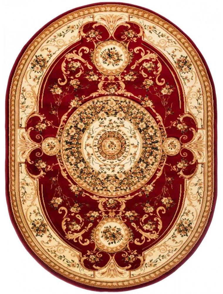 Kusový koberec klasický vzor 3 bordó ovál 140x190cm