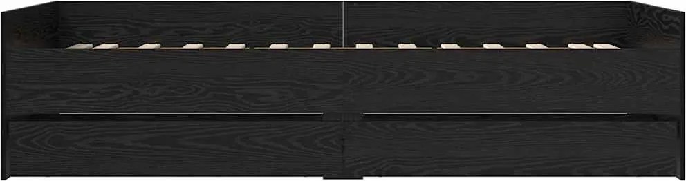 Rám postele Černý dub 100 x 200 cm Masivní borové dřevo 3403203