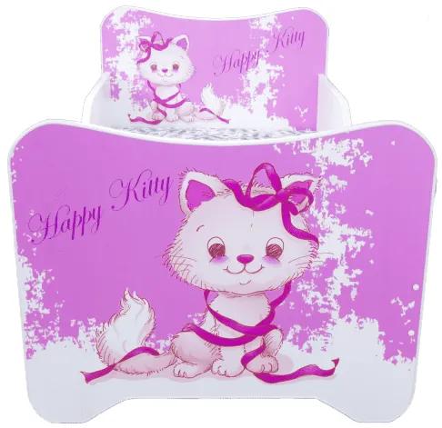 TopBeds dětská postel s obrázkem 140x70 - Happy Kitty