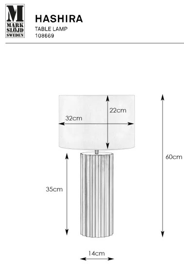Markslöjd 108669 - Stolní lampa HASHIRA 1xE27/40W/230V bílá/mosaz